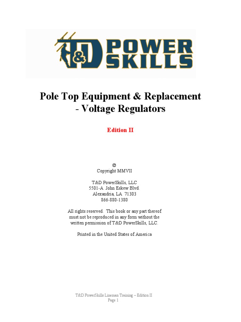 Pole Top Equipment Voltage Regulators PDF | PDF | Transformer | Switch