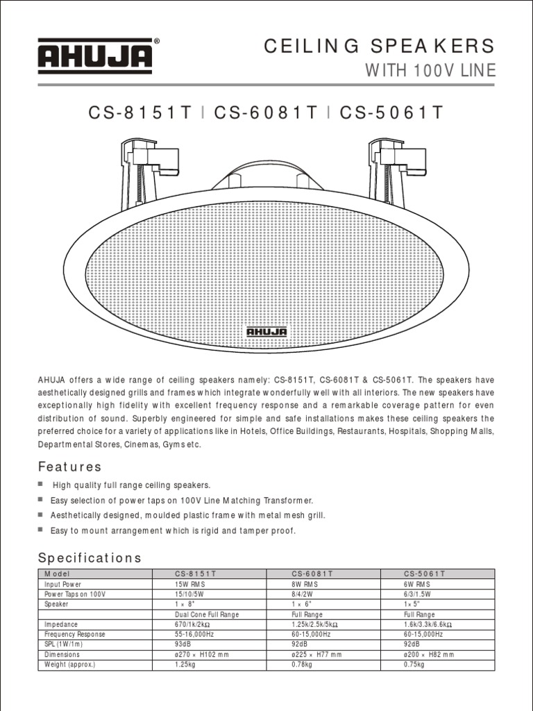 Speakers.pdf | Loudspeaker | Manufactured Goods