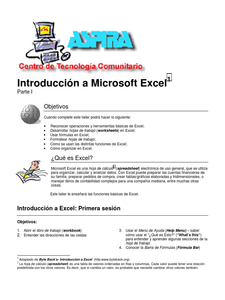 Introduccion a Microsoft excel | Microsoft Excel | Hoja de cálculo