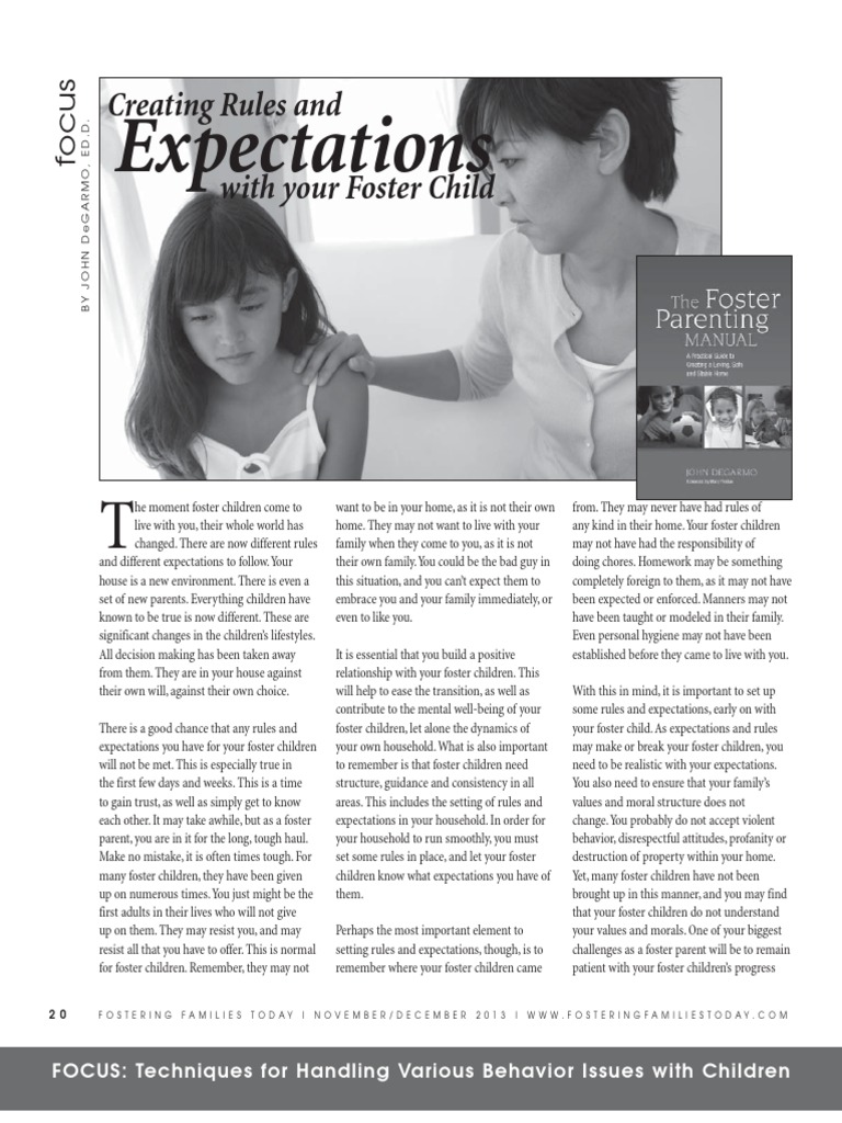 Creating Rules and Expectations With Your Foster Child PDF | PDF
