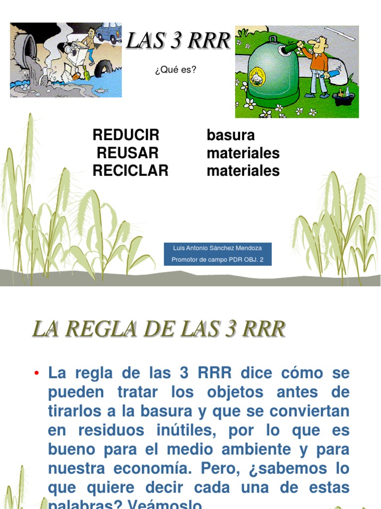 Las 3 RRR Presentación Okis | PDF | Reciclaje | Residuos
