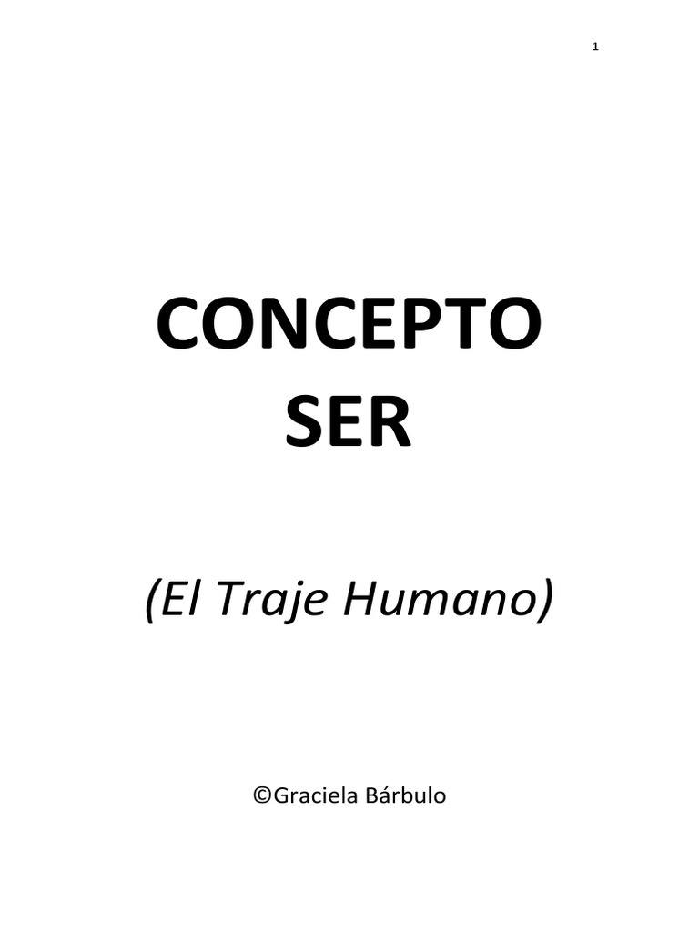Concepto SER - El Traje Humano | PDF | Realidad | Nada