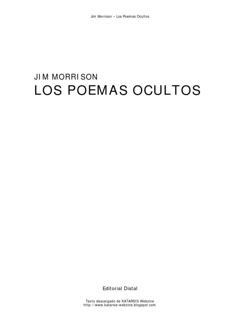 Jim Morrison - Los Poemas Ocultos | PDF | Naturaleza