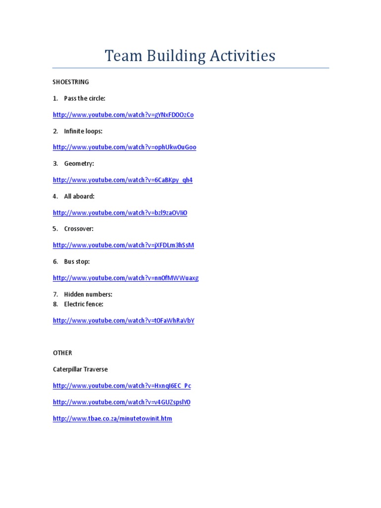 Team Building Activities | PDF