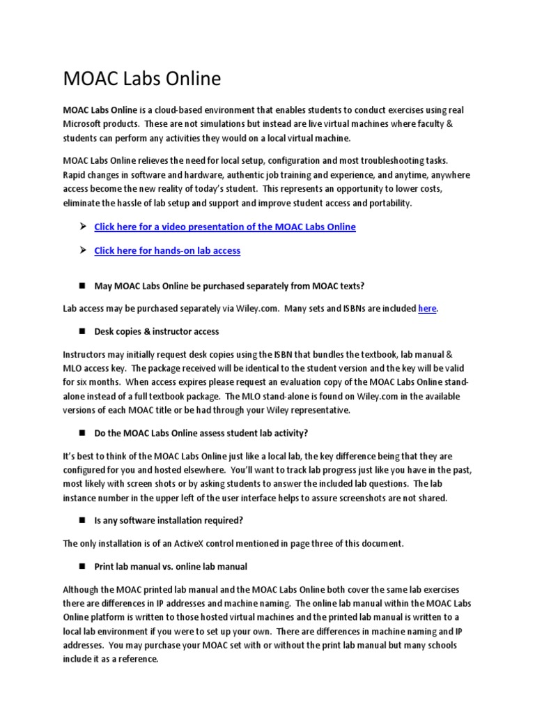 MOAC Labs Online Instructor Guide | PDF | Port (Computer Networking) | Internet Explorer