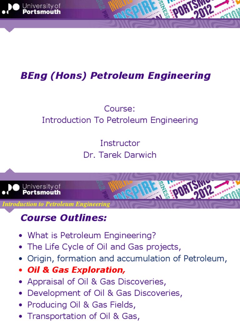 Introduction to Petroleum Engineering Course | PDF | Oil Well ...