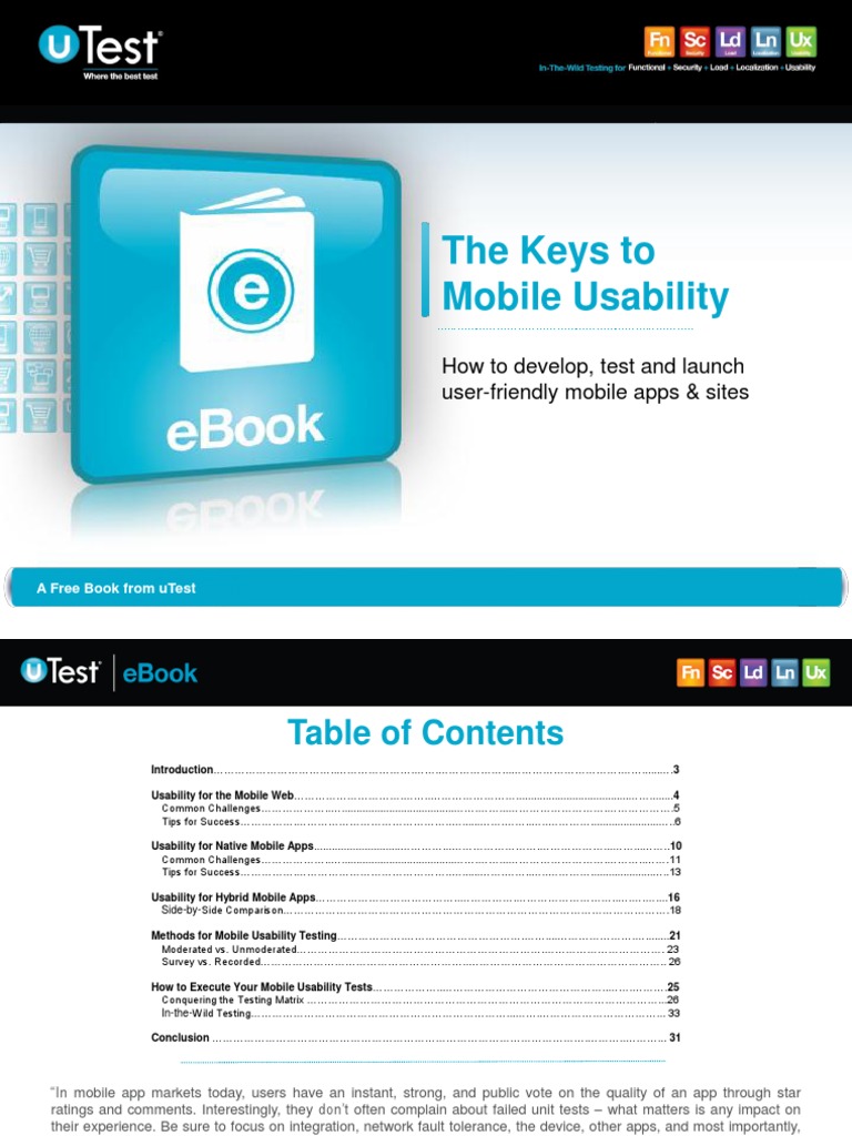 The Keys To Mobile Usability: How To Develop, Test and Launch User ...