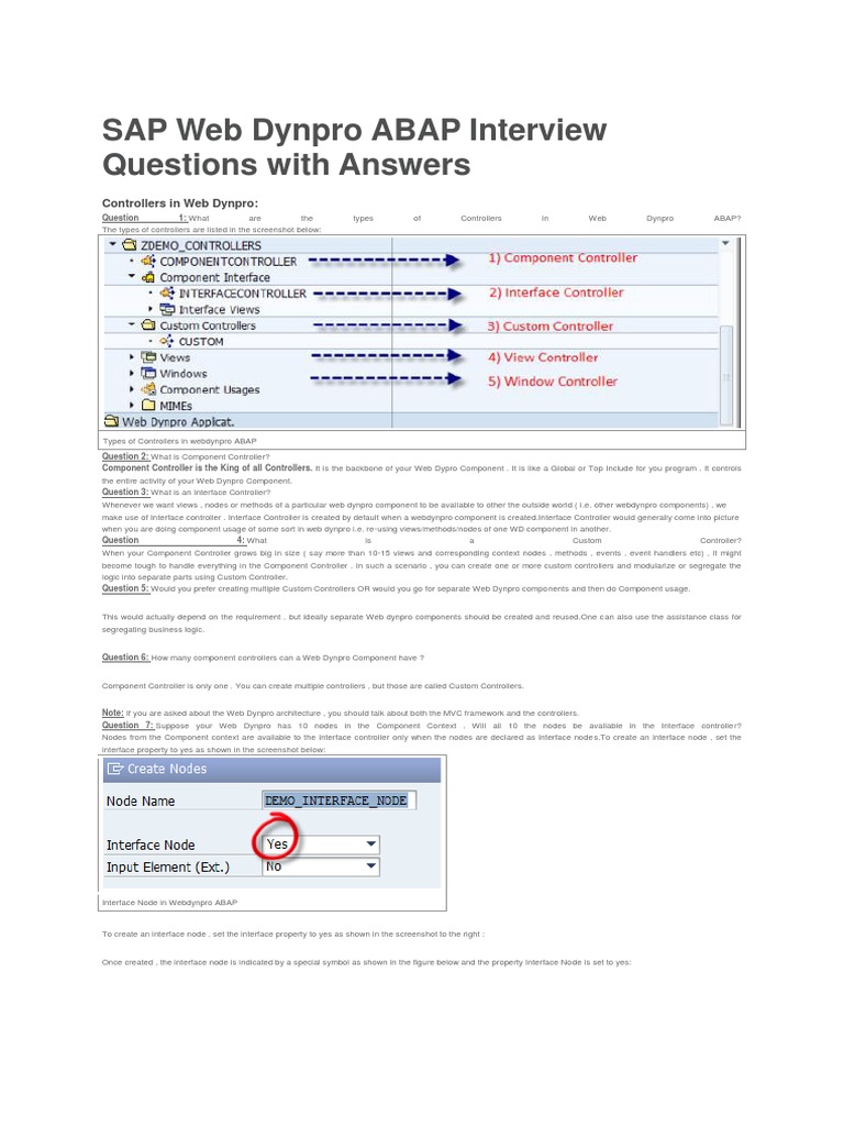 SAP Web Dynpro ABAP Interview Questions With Answers PDF | PDF | Interface (Computing) | World ...