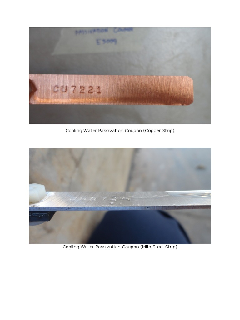 Cooling Water Passivation Coupon | PDF