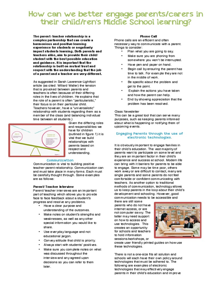 Parents Handout PDF | PDF | Teachers | Curriculum