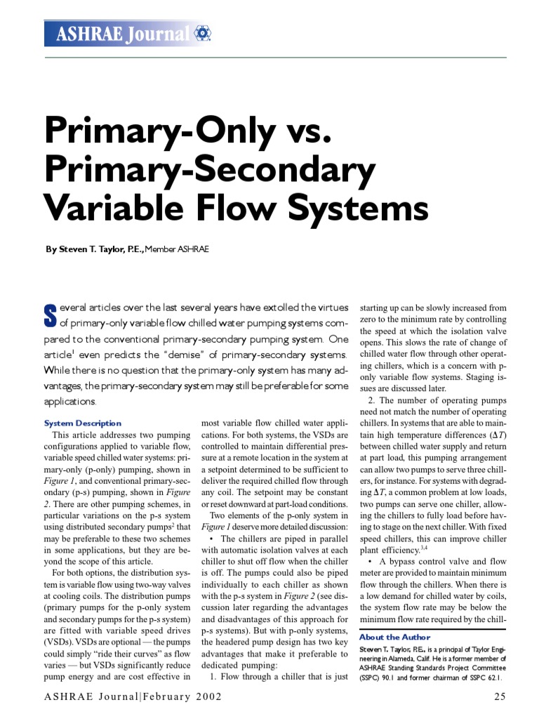 Primary-Only vs. Primary-Secondary Systems | PDF | Pump | Valve