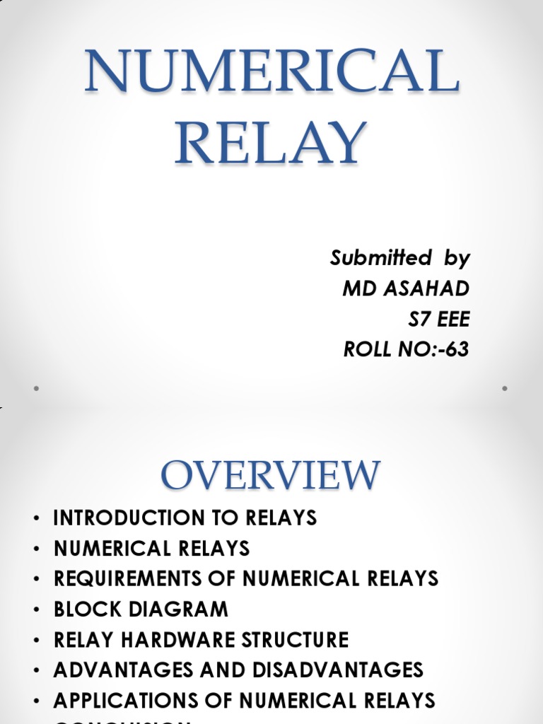 Overview of Numerical Relays | PDF | Relay | Analogue Electronics