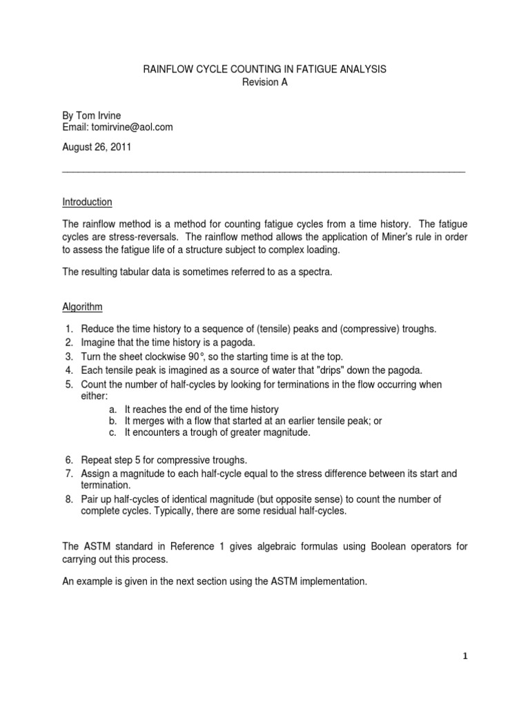 Rainflow Cycle Counting in Fatigue Analysis - Rainflow - Counting | PDF ...