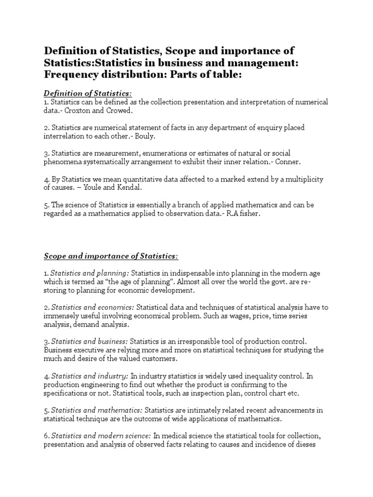 Definition of Statistics | PDF | Statistics | Marketing