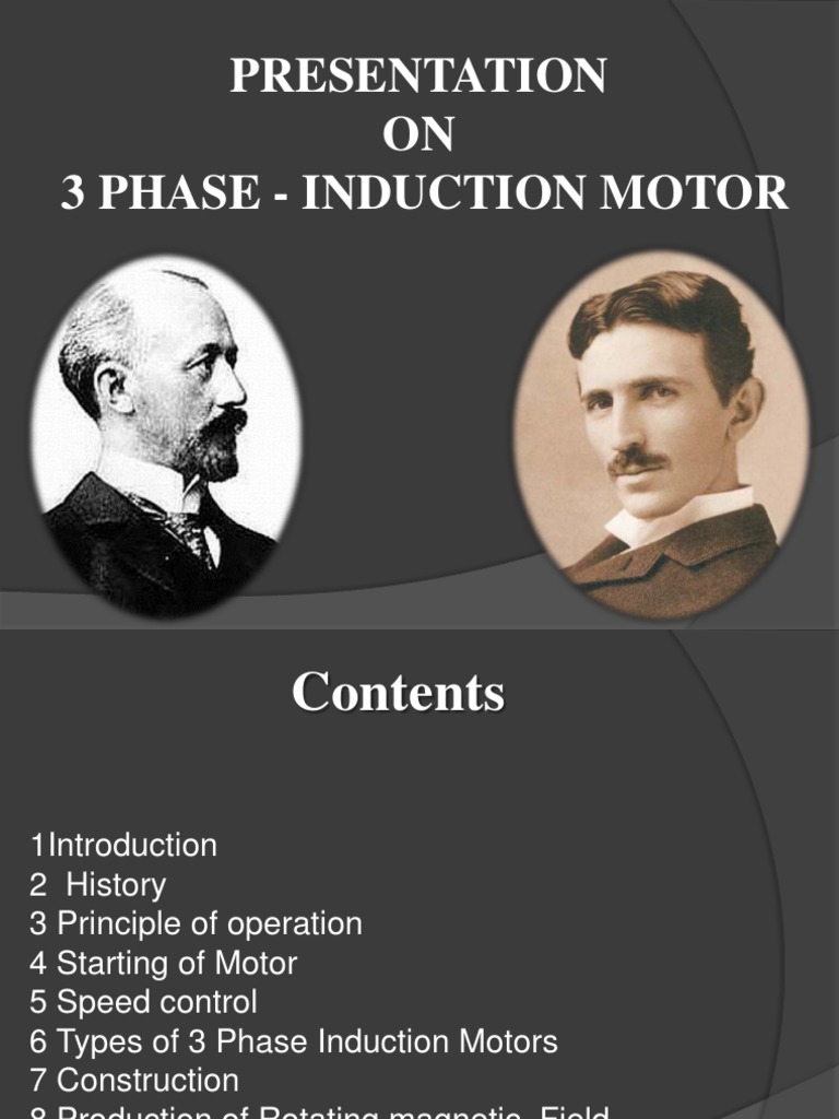 Presentation On 3 Phase Motor | PDF | Electromagnetic Induction | Machines