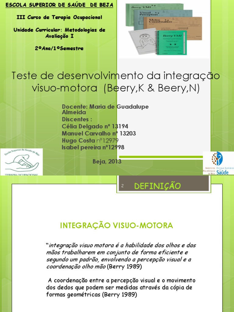Teste VMI avalia integração visuo-motora | PDF | Sistema visual | Percepção