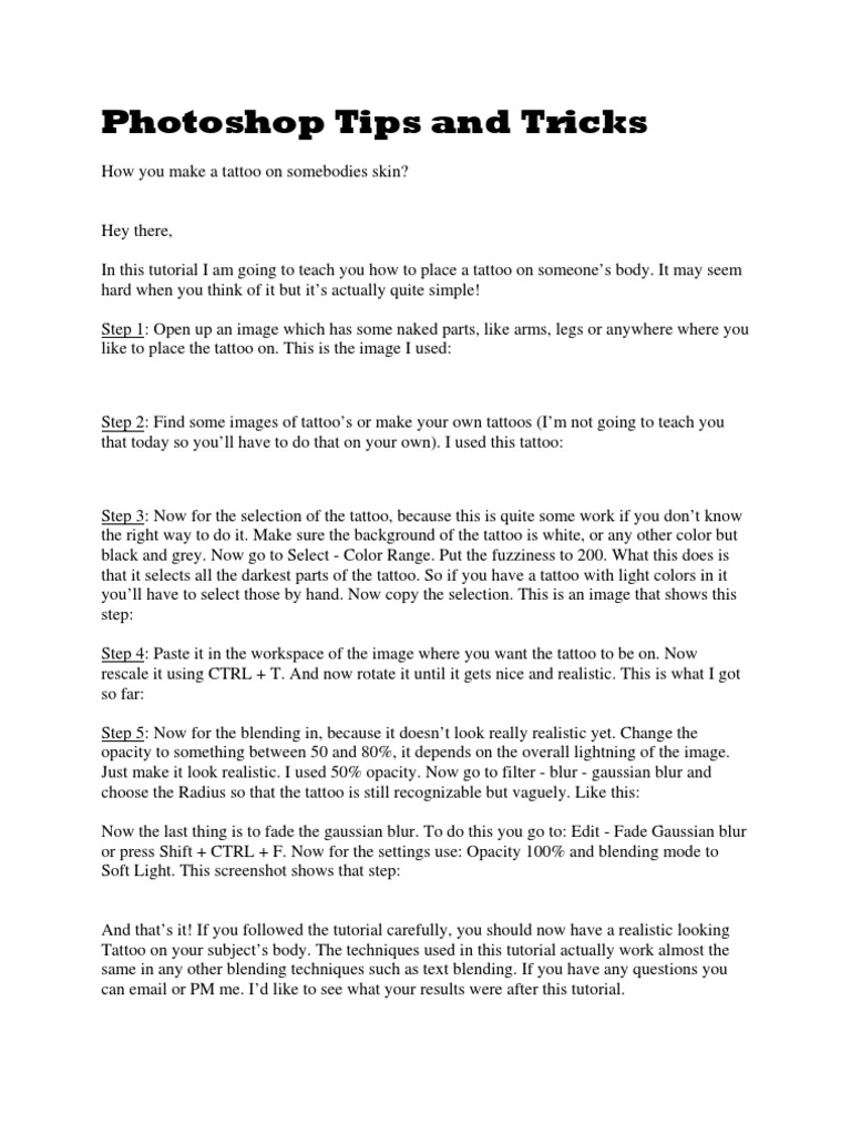 Photoshop Tips and Tricks | PDF