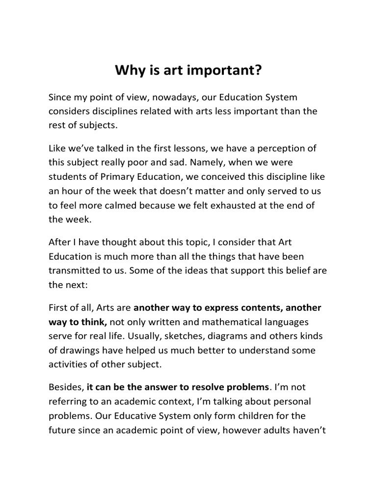 Why Is Art Important | PDF