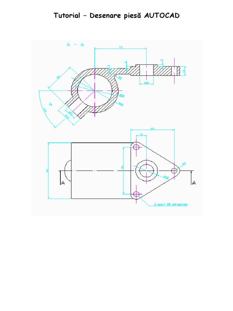 Tutorial - Desenare Piesa Autocad PDF | PDF | Angle | Cartesian ...