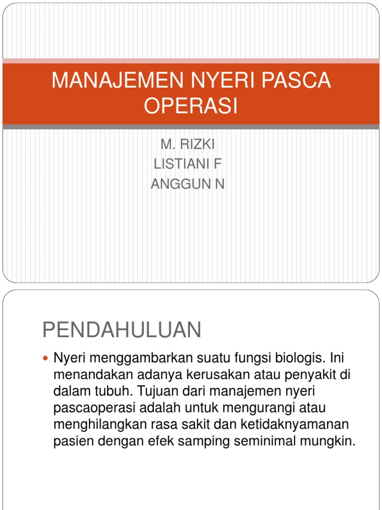 Tatalaksana Nyeri Post Operasi | PDF | Sains & Matematika