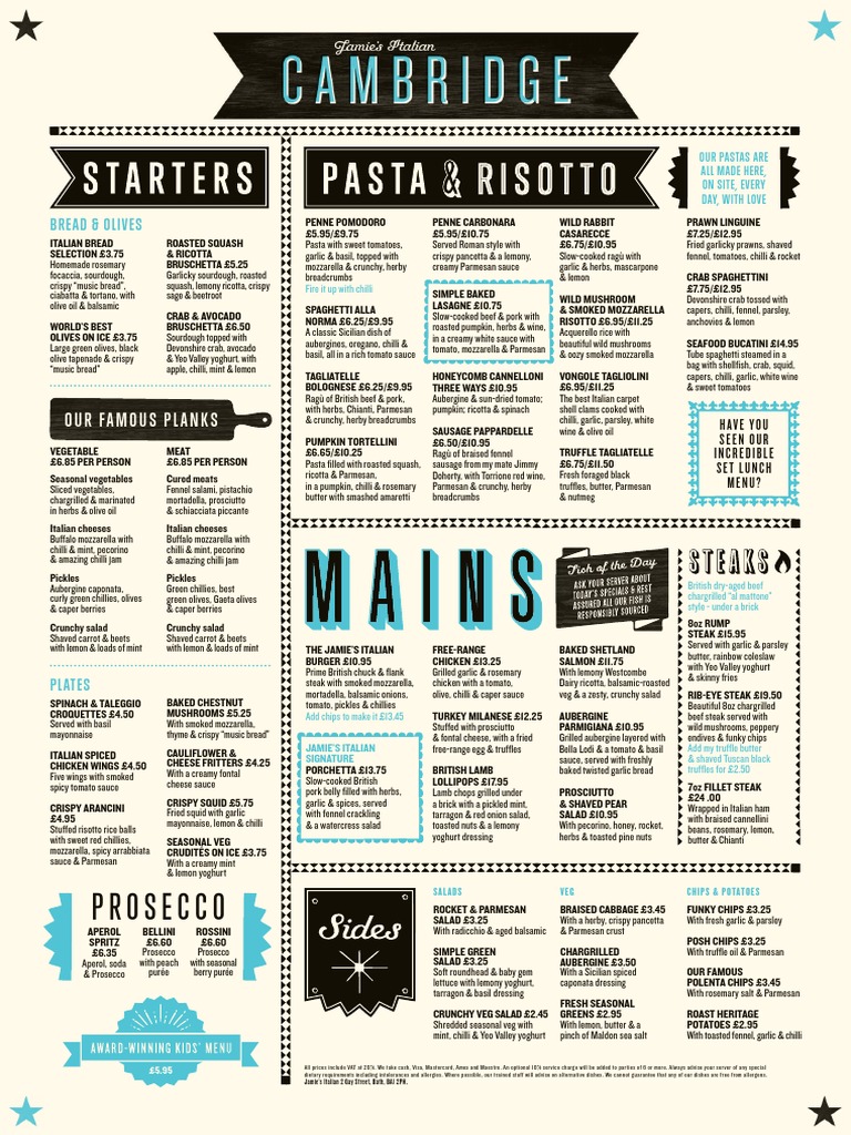 Jamie Restaurant Menu PDF | PDF | Salad | Western Cuisine