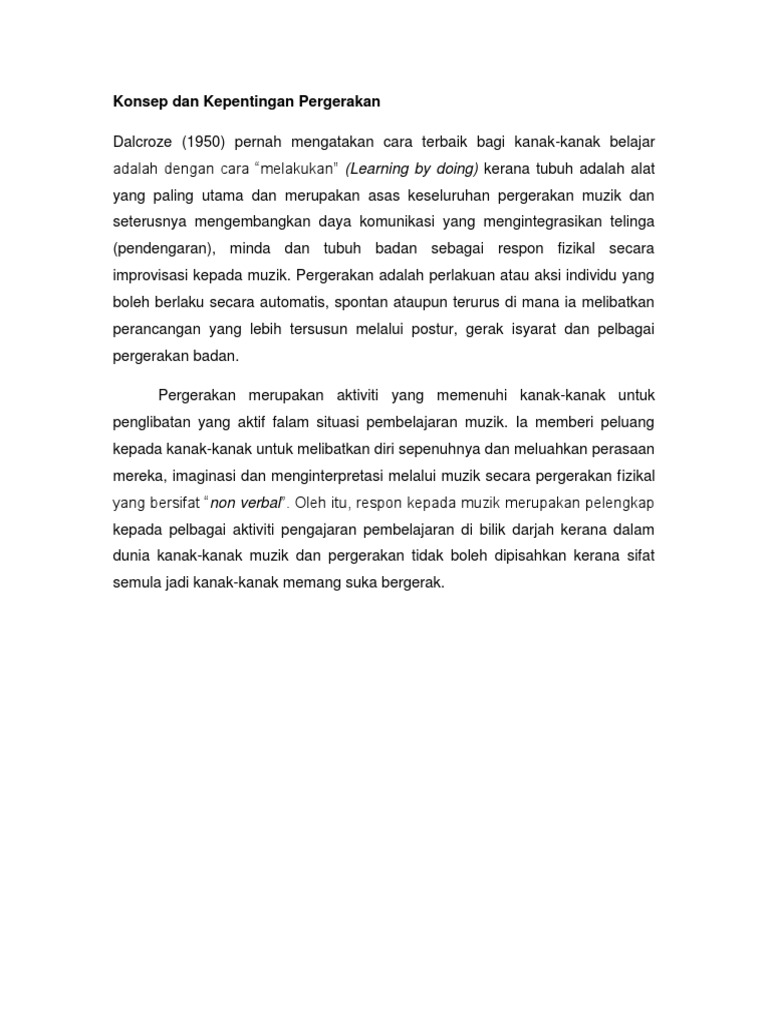 Aktiviti Pergerakan | PDF