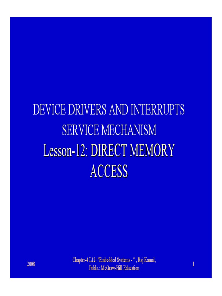 Lesson - 12: Direct Memory Access | PDF | Office Equipment | Electronics
