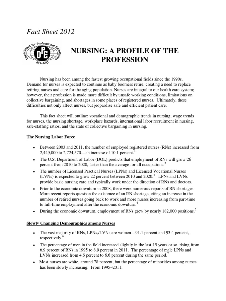 Nursing A Profile of The Profession 2012 | PDF | Nursing | National ...
