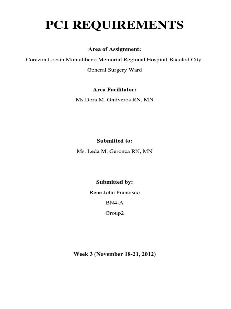 PCI | PDF | Nursing | Surgery