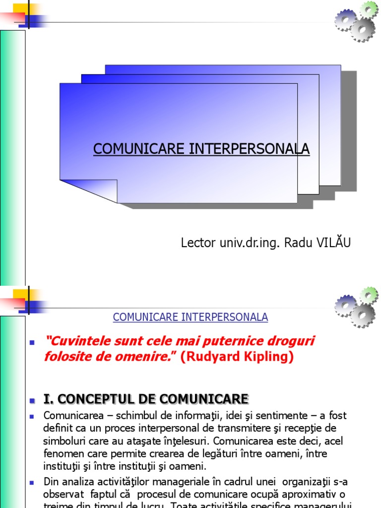 Comunicarea Interpersonala | PDF