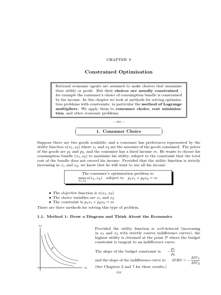 9 - Constrained Optimisation PDF | PDF | Mathematical Optimization | Teaching Mathematics