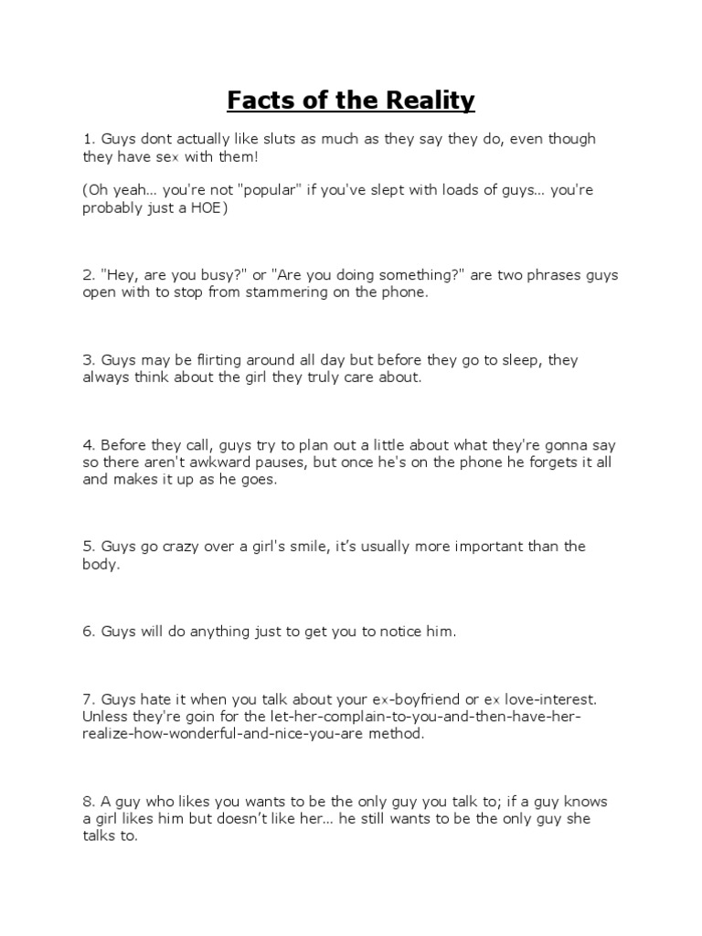 Facts of The Reality | PDF