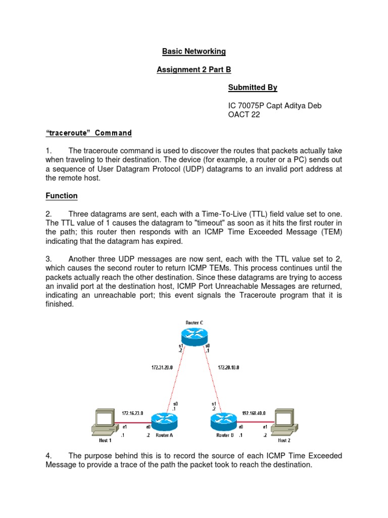Traceroute Assignment - Capt Aditya Deb | PDF | Cyberspace | Internet Protocols