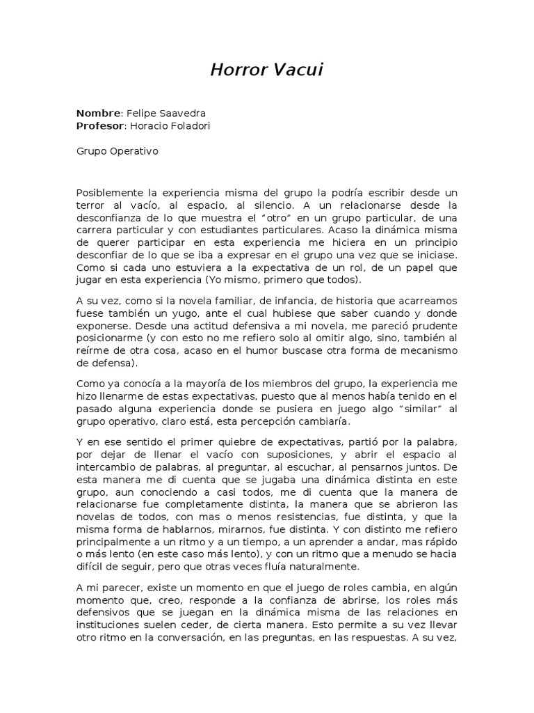 Horror Vacui | PDF | Ritmo | Espacio