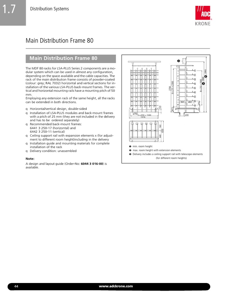 Main Distribution Frame 80 ADC Krone | PDF | Equipment | Manufactured Goods