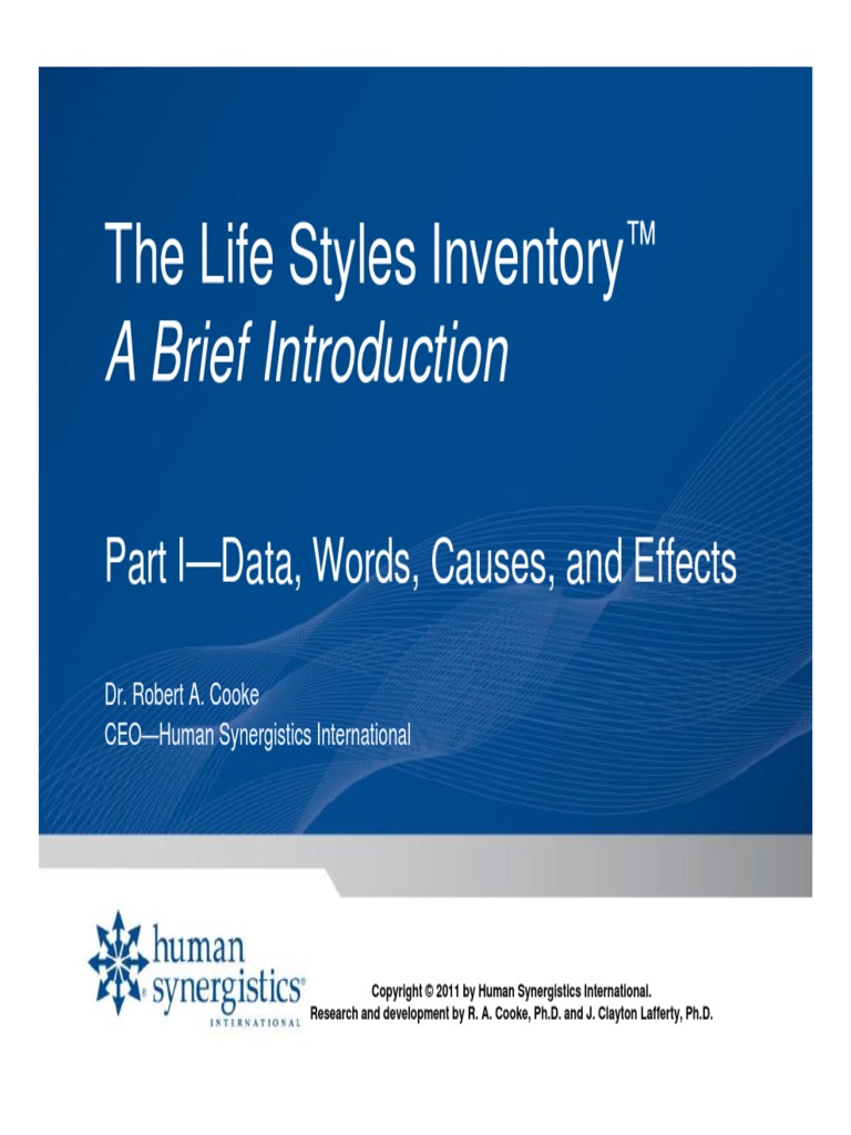 Life Style Inventory University | PDF | Organizational Culture | Leadership