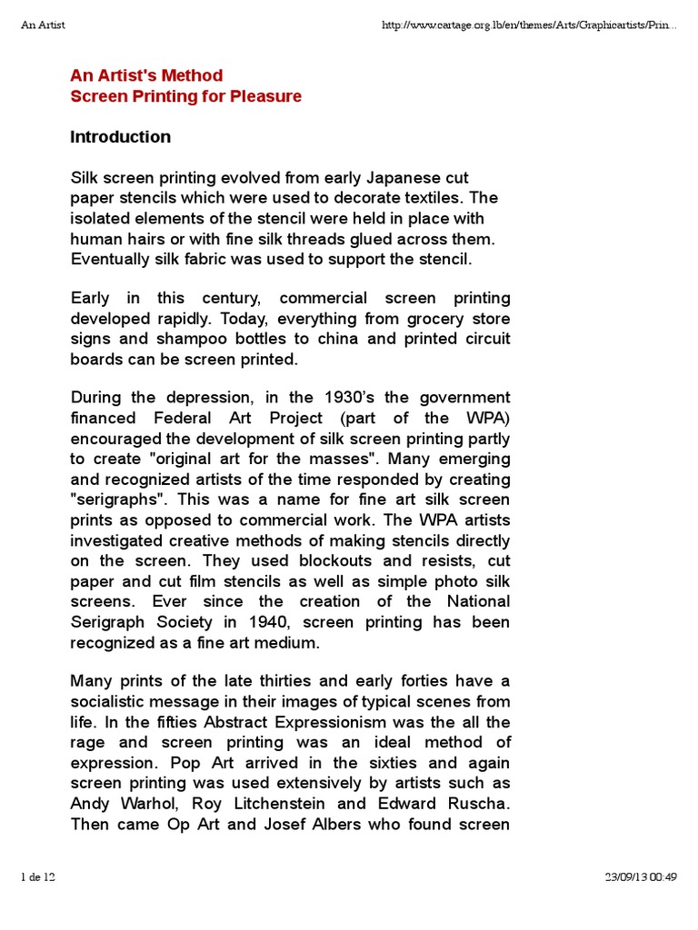 An Artist PDF | PDF | Printmaking | Watercolor Painting