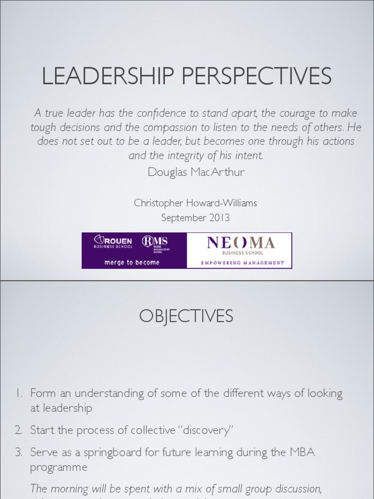 Leadership Perspectives | PDF | Leadership | Psychology