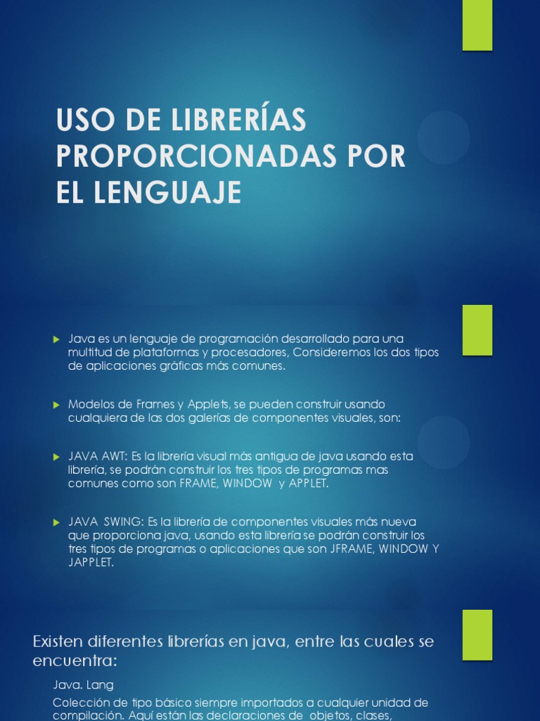 Uso de Librerías Proporcionadas Por El Lenguaje | PDF | Java (lenguaje ...