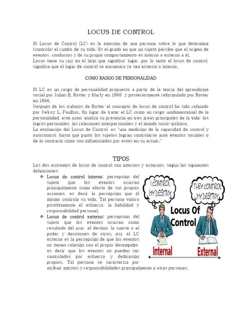 Locus de Control: Interno y Externo | PDF