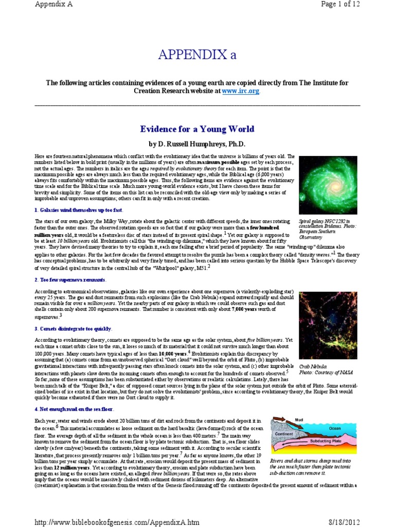 Evidence For A Young World D Russell Humphreys PDF | PDF | Sedimentary ...