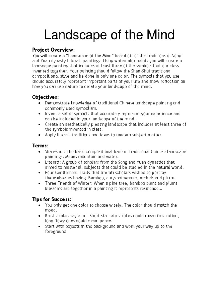 Mindful Landscape Painting Project | PDF