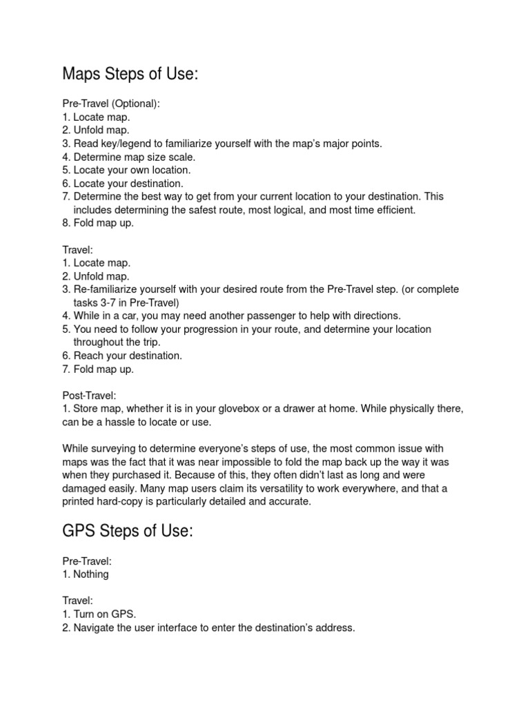 Maps Steps of Use | Download Free PDF | Global Positioning System | Map