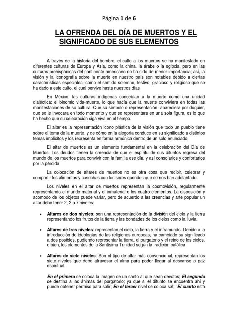 Dia de Muertos y Altar de Muertos. | PDF | Altar | Religión y creencia