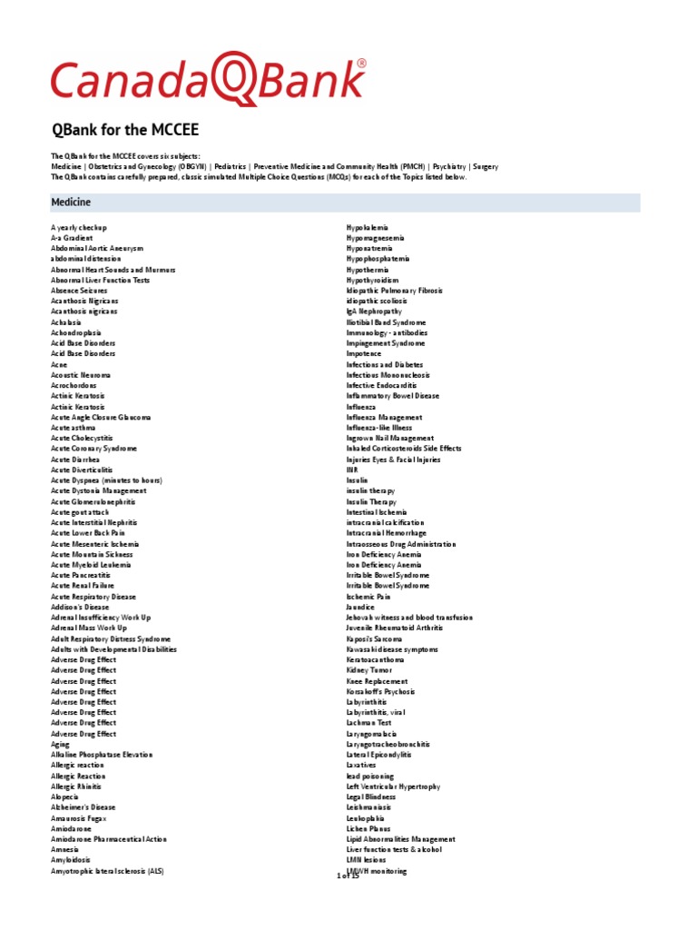 MCCEE Topics | PDF | Preventive Healthcare | Substance Abuse