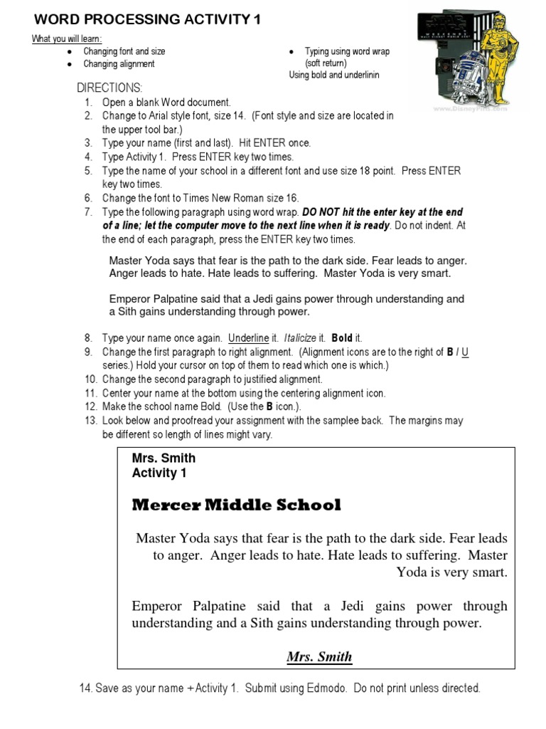 Word Activity 1 | PDF