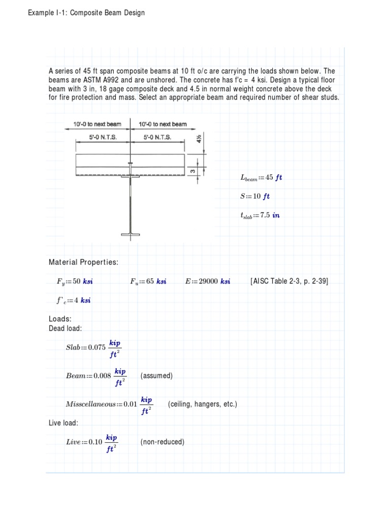 Example I-1 PDF | PDF | Beam (Structure) | Strength Of Materials