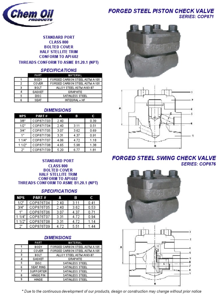 Chem Oil - Check Valve PDF | PDF | Valve | Pipe (Fluid Conveyance)