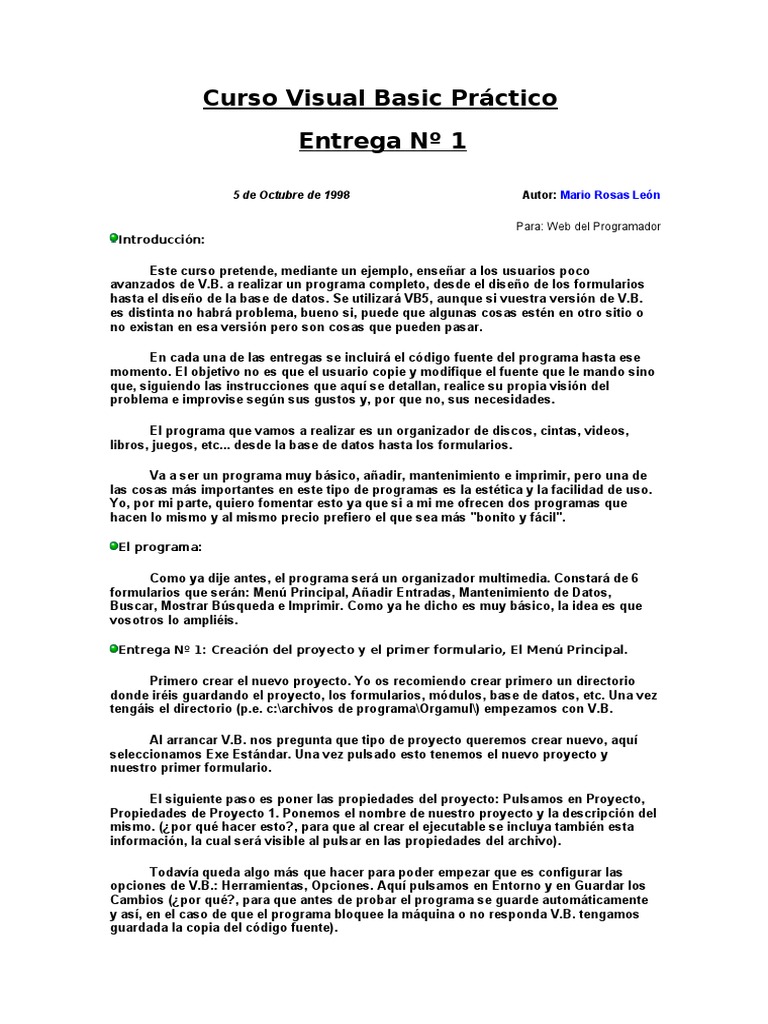 Curso Visual Basic Practico Pdf Active X Data Objects Sql