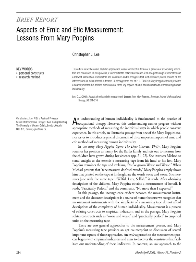 Aspects of Emic and Etic Measurement PDF | PDF | Educational Assessment ...